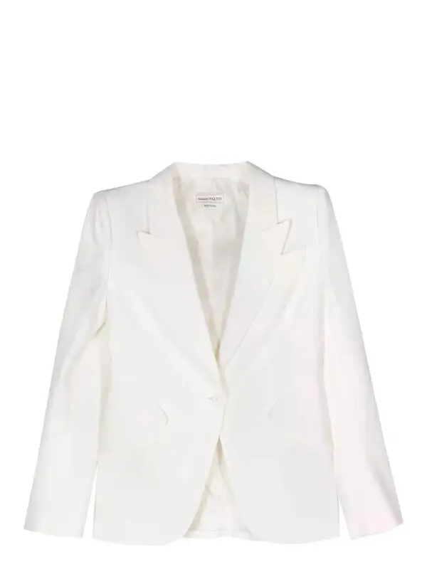 Alexander McQueen Crepe Peak-lapels Blazer - White