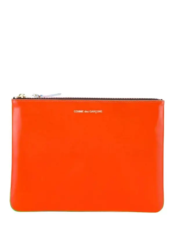 Comme Des Garçons Leather Zip Wallet - Orange
