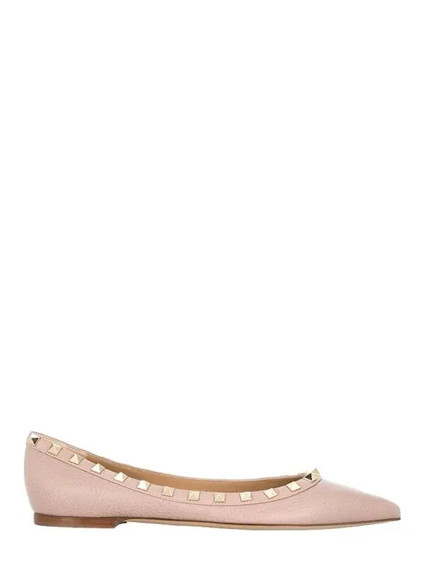 Valentino Garavani Rockstud Patent Leather Ballet Flats - Pink