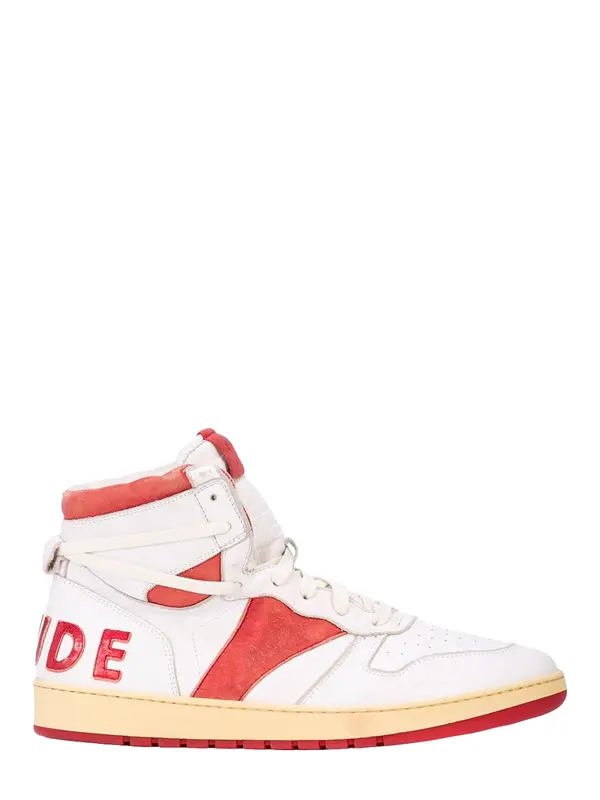 Rhude Bball Hi-top Sneakers - White
