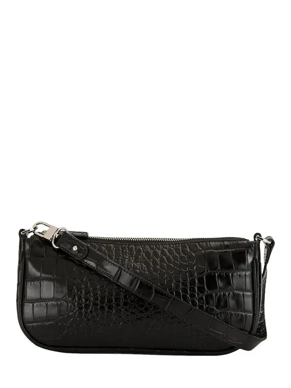 By Far Rachel Croc-effect Shoulder Bag - Black