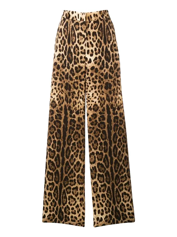 Dolce & Gabbana Leopard Print Flared Trousers - Brown