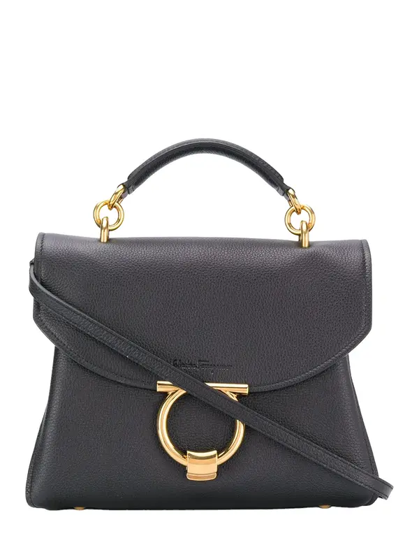 FERRAGAMO Gancini Top-handle Bag - Black