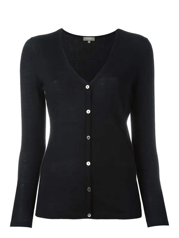 N.peal Cashmere Superfine V-neck Cardigan - Black