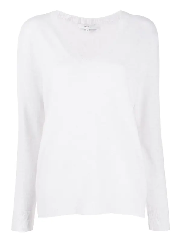 Vince Weekend V-neck Jumper - White