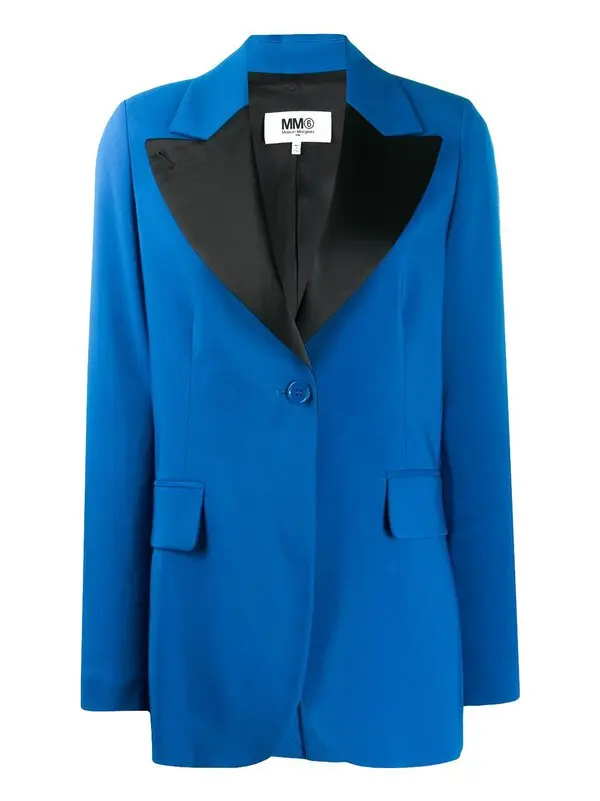 MAISON MARGIELA Contrast Lapel Blazer - Blue
