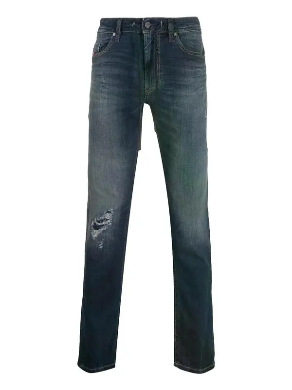 DIESEL® Thommer Jogg Jeans Dark Wash With Ripped Details - Blue