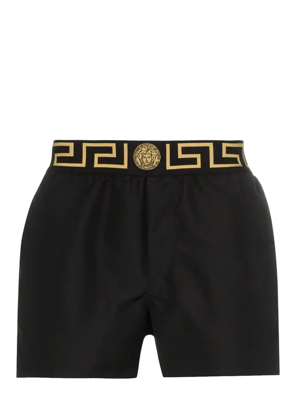 Versace Greca Border Swim Shorts - Black
