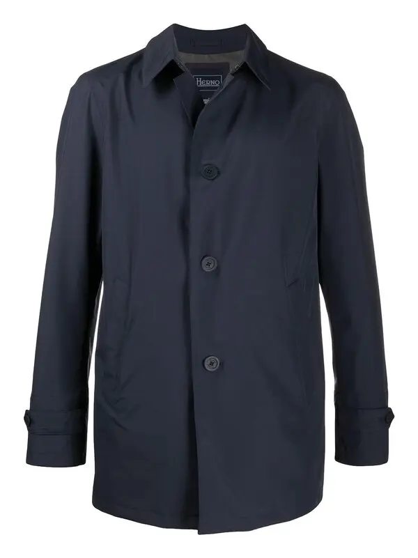 Herno Button-through Coat - Blue