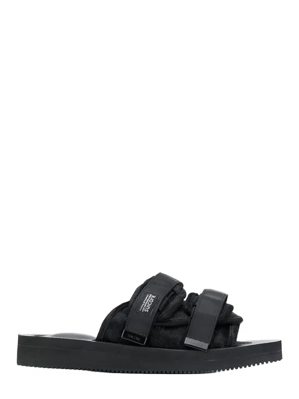Suicoke Moto-vhl Shearling Trim Sandals - Black
