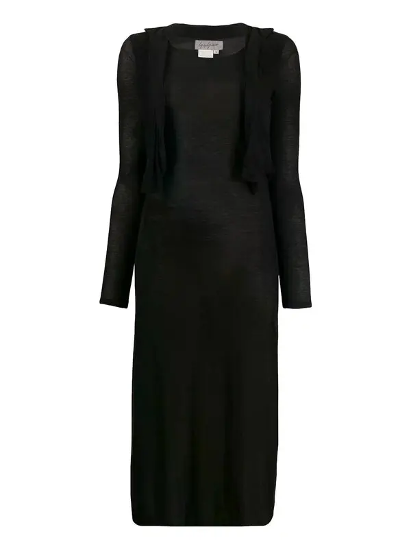 Yohji Yamamoto 1990s Attached Jacket Dress - Black