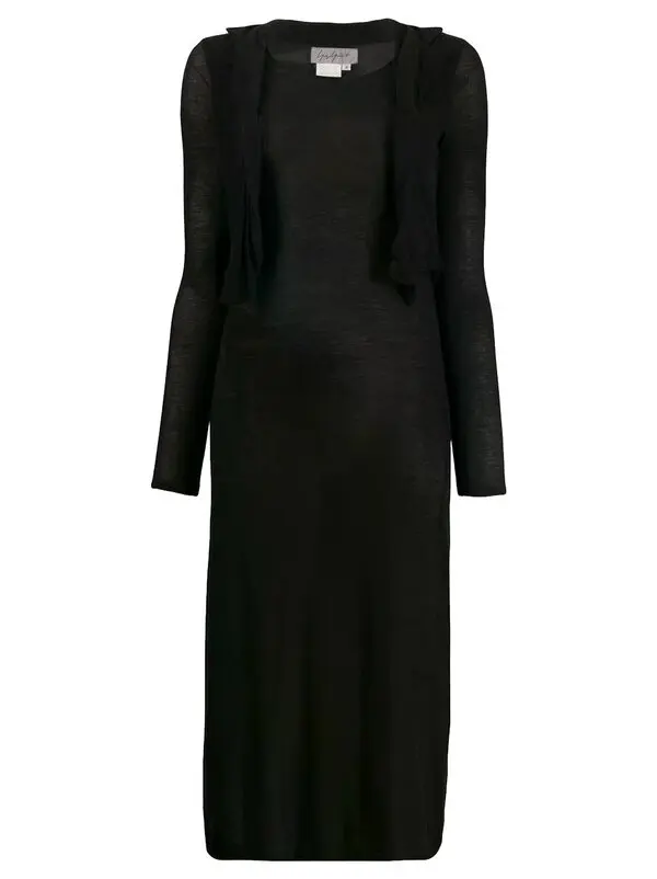 Yohji Yamamoto 1990s Attached Jacket Dress - Black