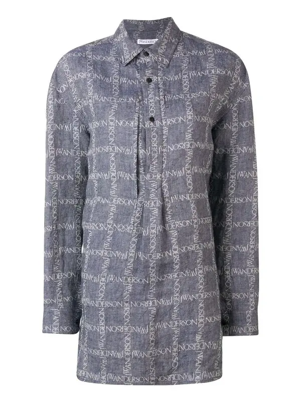 JW Anderson Logo Grid Tunic Shirt - Blue