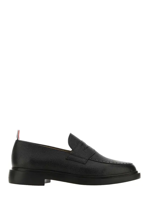 Thom Browne Pebble-grain Penny Loafers - Black