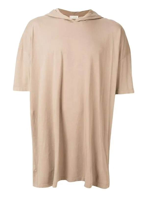 Faith Connexion Oversized Hooded Tag T-shirt - Neutrals