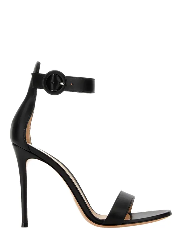 GIANVITO ROSSI Portofino 105mm Leather Sandals - Black