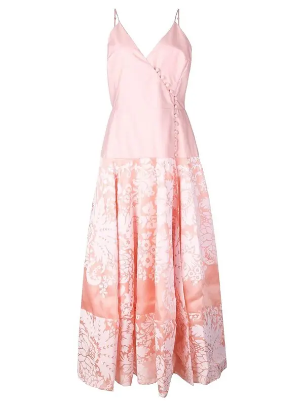 Rosie Assoulin Damask Wrap-front Midi Dress - Pink