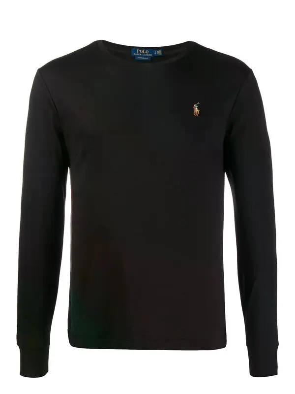 Polo Ralph Lauren Logo-embroidered Long-sleeve T-shirt - Black