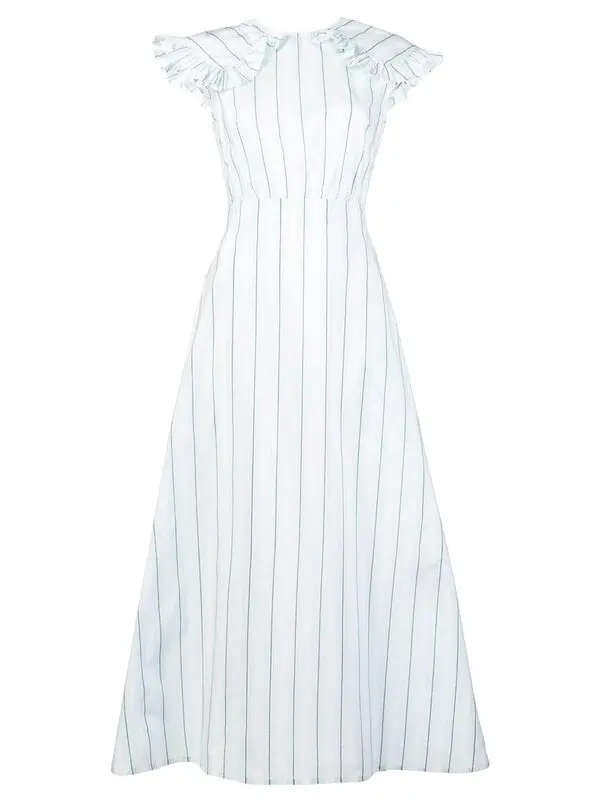 Calvin Klein Striped Midi Dress - White