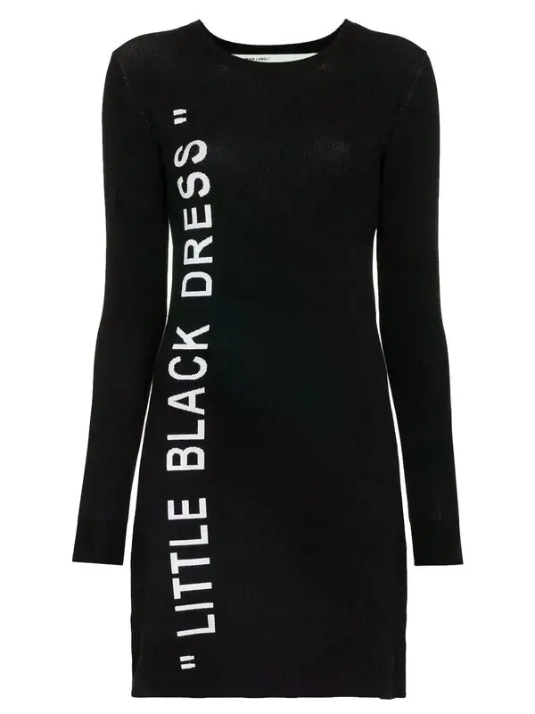 Off-White Printed Mini Dress - Black