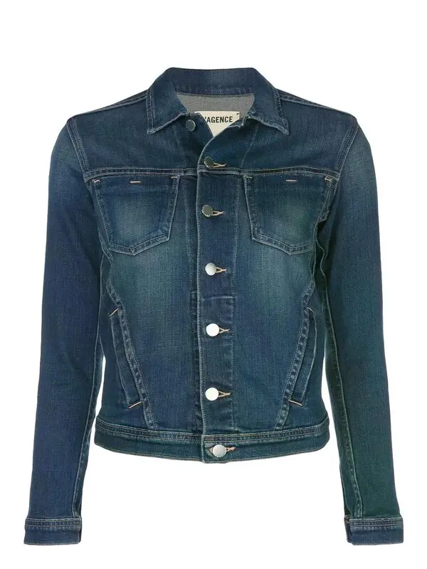 L'Agence Janelle Slim Denim Jacket - Blue