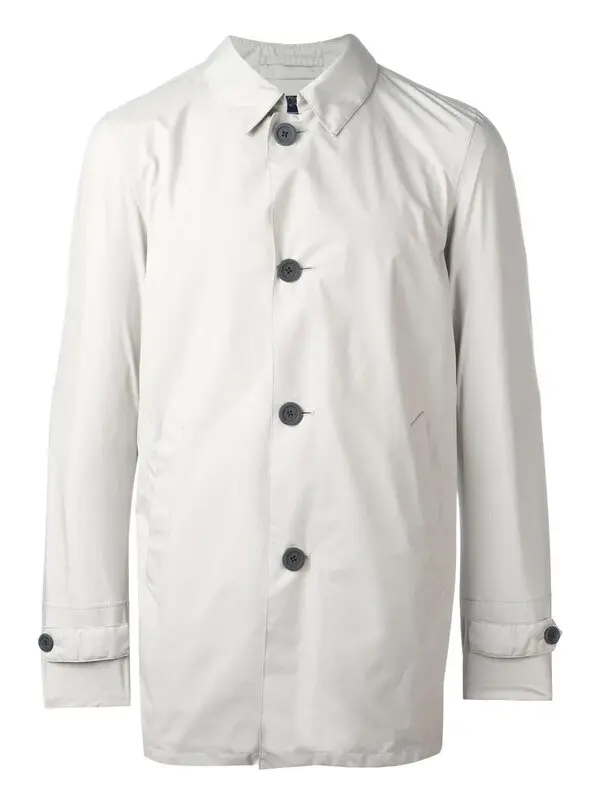 Herno Classic Buttoned Coat - Neutrals