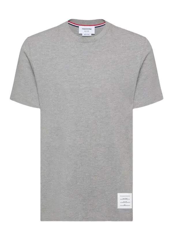 Thom Browne 4-bar Stripe Cotton T-shirt - Grey