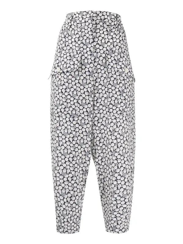 Stella McCartney Orange Print Cropped Trousers - Blue