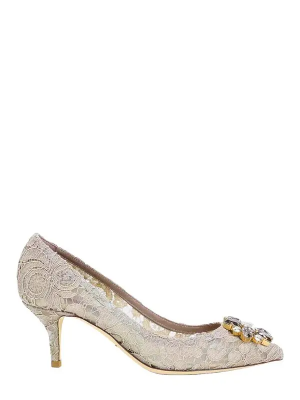 Dolce & Gabbana Bellucci Lace Brooch Pumps - Neutrals