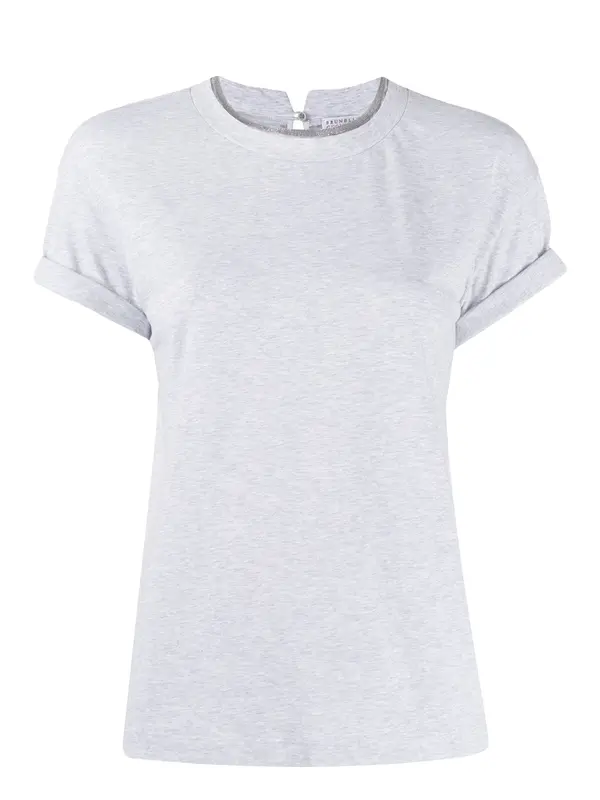 Brunello Cucinelli Beaded T-shirt - Grey