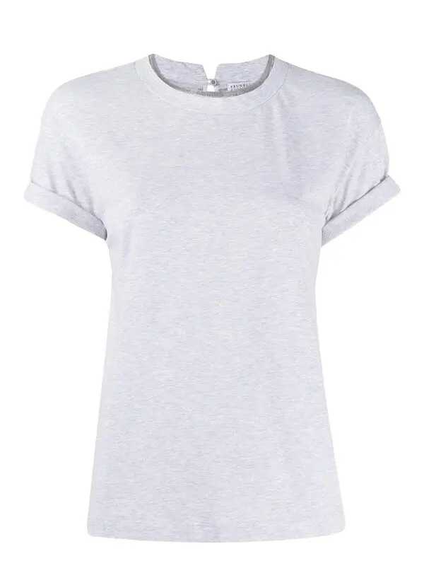 Brunello Cucinelli Beaded T-shirt - Grey