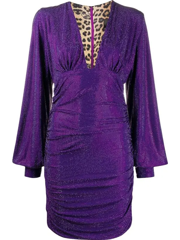 Philipp Plein Daphne Stud Embellished Dress - Purple