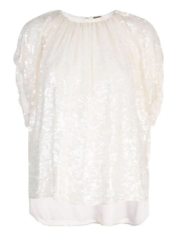 Adam Lippes Sequin Embellished Top - White