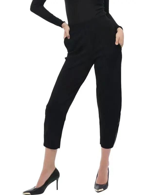 Stella McCartney Straight-fit Trousers With Side Zip Detail - Black