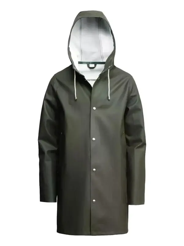 Stutterheim Drawstring-hood Raincoat - Green