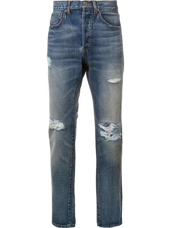321 Distressed Mid-rise Jeans - Blue
