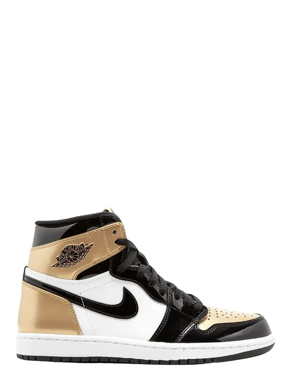 JORDAN Air 1 Retro High Og Nrg Gold Toe Sneakers - Black