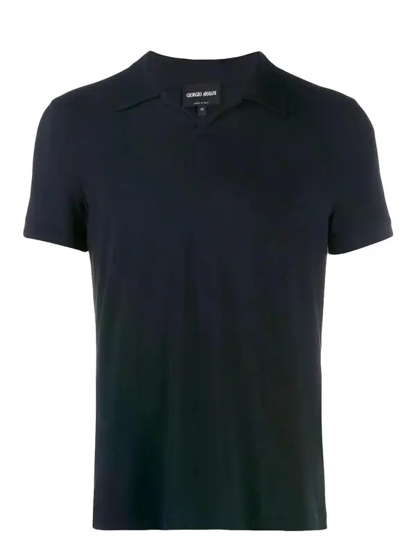 Giorgio Armani Shortsleeved Polo Shirt - Blue