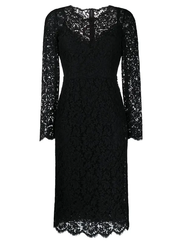 Dolce & Gabbana Cordonetto Lace Midi Dress - Black
