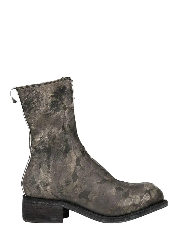 Guidi Printed Zip Front Boots - Green