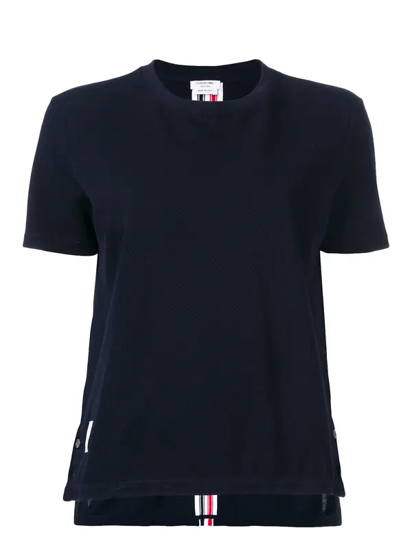 Thom Browne Rwb Stripe Relaxed Piqué T-shirt - Blue
