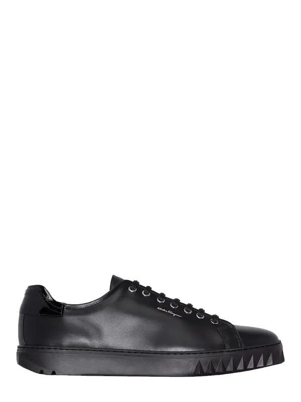 FERRAGAMO Cube Leather Sneakers - Black