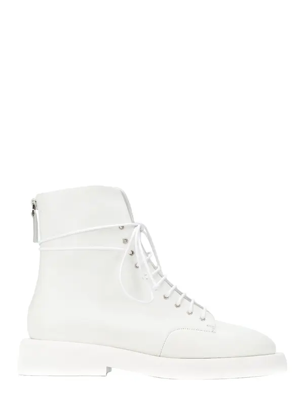 Marsèll Gommello Leather Combat Boots - White