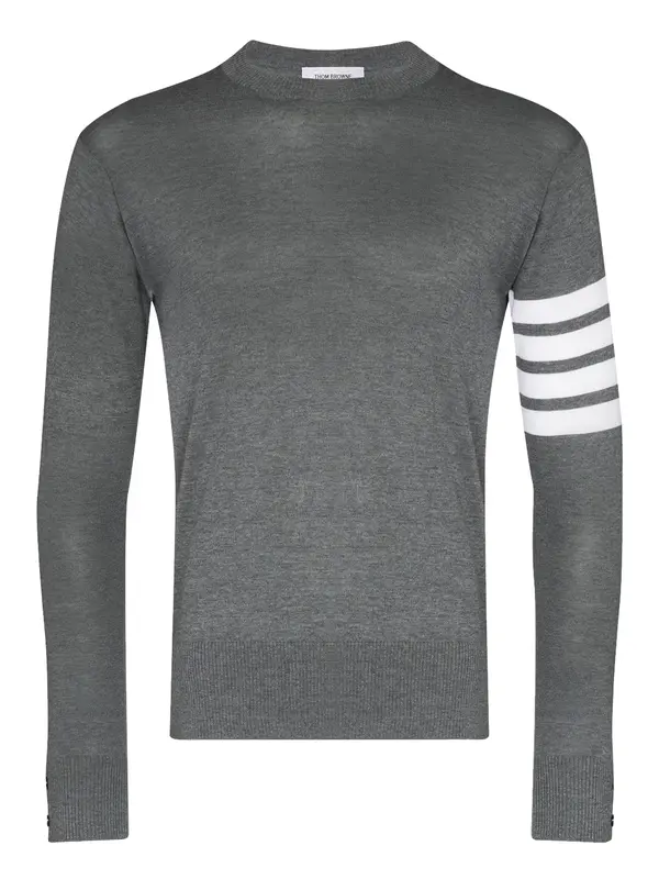 Thom Browne 4-bar Merino Pullover - Grey