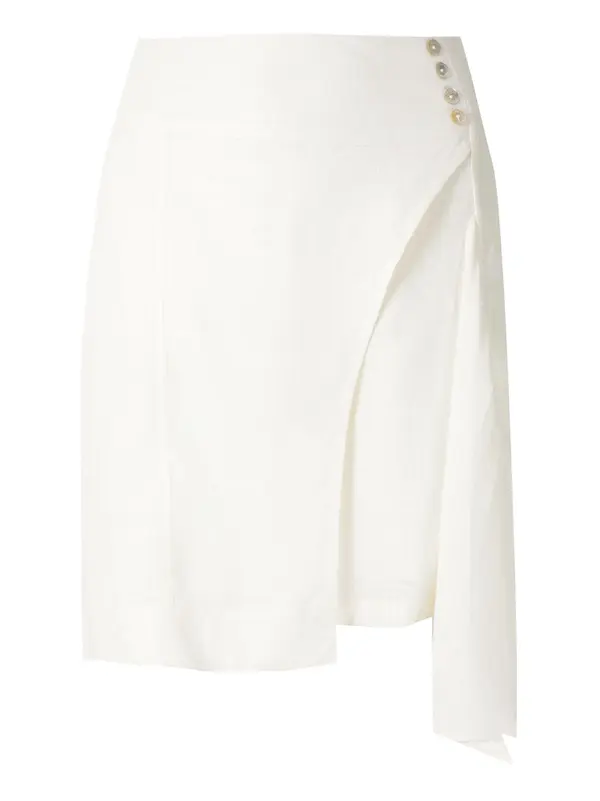 OLYMPIAH Ylang Asymmetric Short Skirt - White