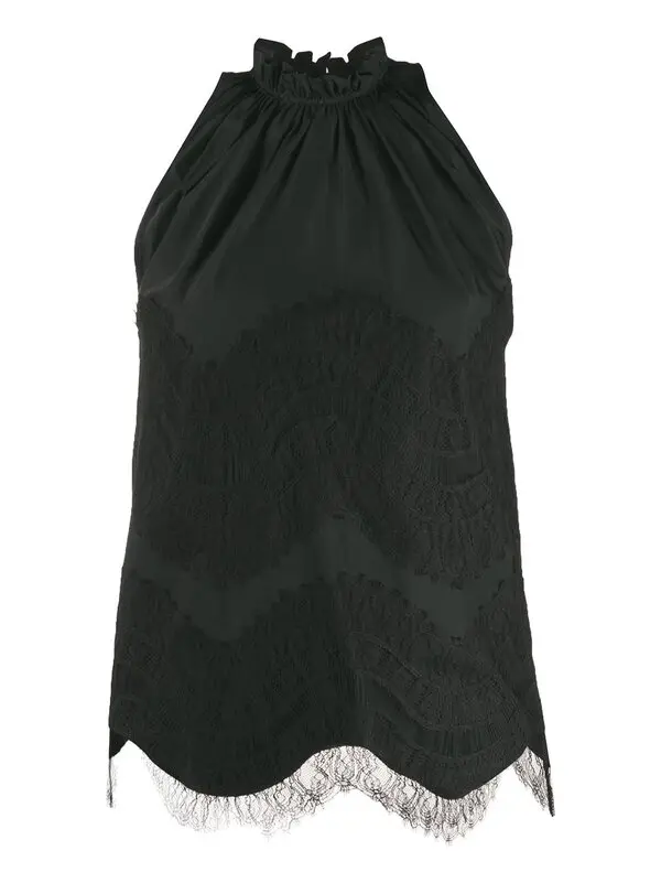 Givenchy Lace Overlay Tank Top - Black