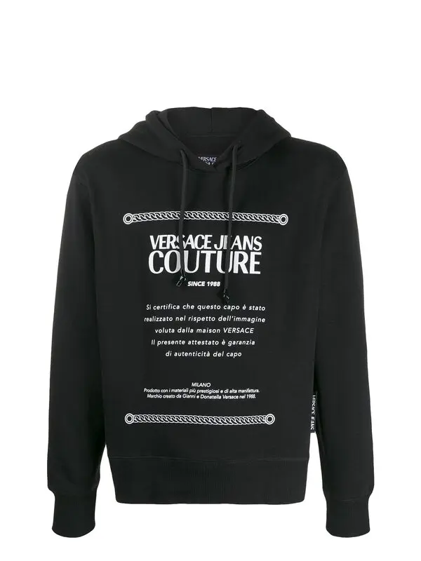 Versace Graphic-print Logo Hoodie - Black