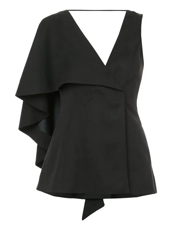 Valery Kovalska Asymmetric-sleeve Blouse - Black