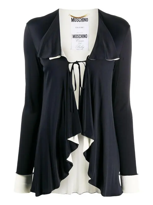 Moschino Tie-front Waterfall Cardigan - Black