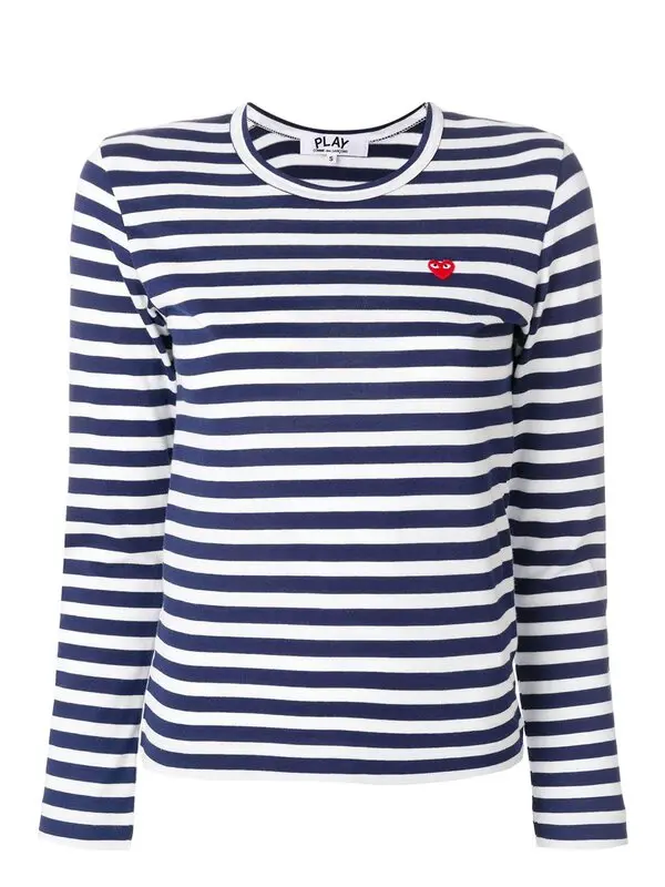 Play Comme Des Garcon Striped T-shirt - White